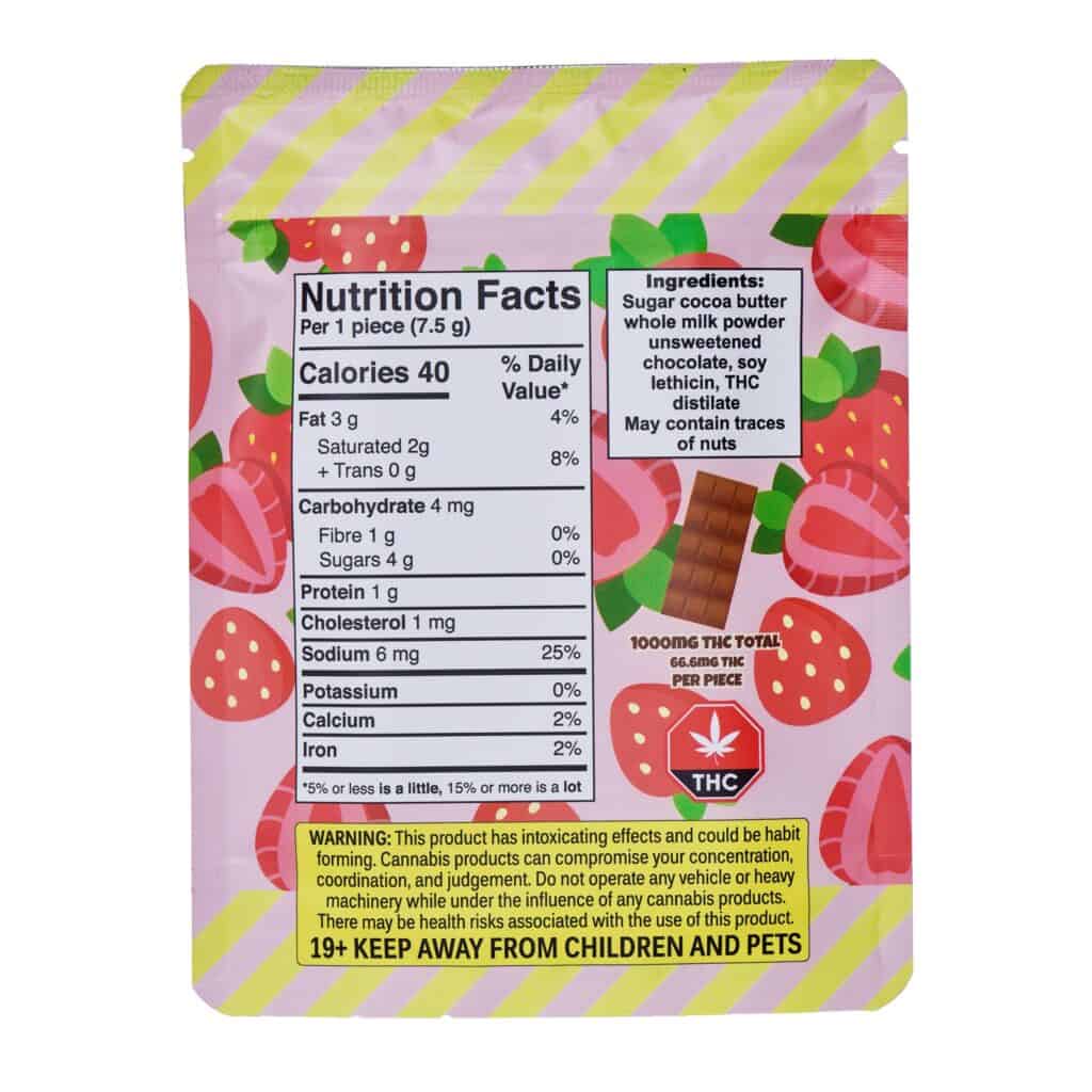 EXTRA STRENGTH 1000MG THC CHOCOLATE BAR – Strawberry – Harmonized Hemp